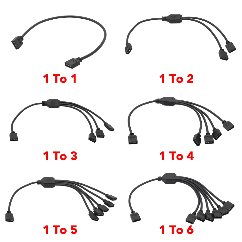 Computer-mainboard-synchronization-cable-5V-RGB-3pin-1To1-2-3-4-5-6 ...