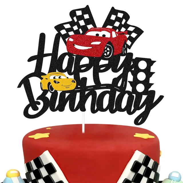 Checkered Flag Cars Cake Race Car Cake Topper For Checkered Flag