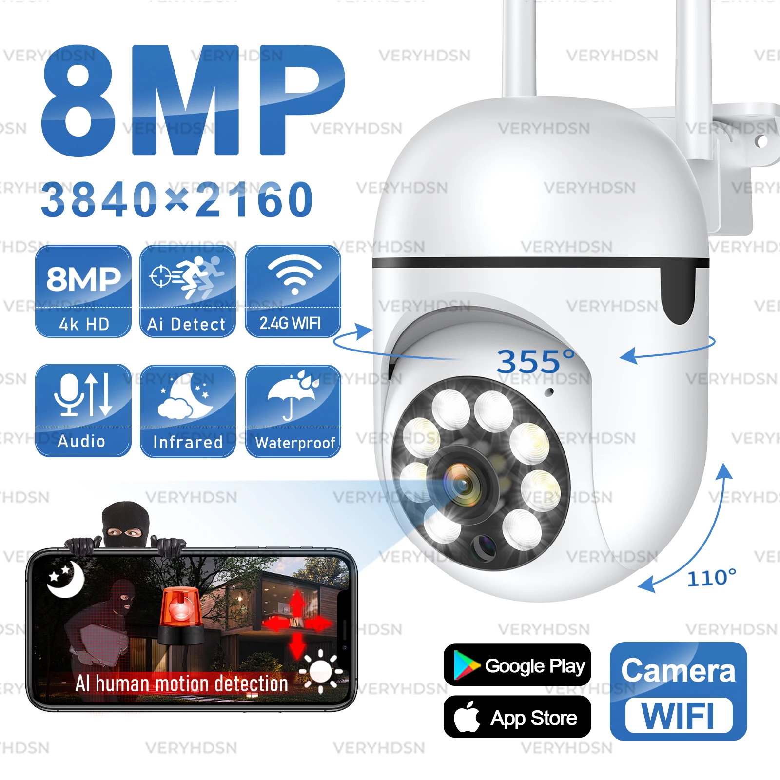 8MP-Wireless-Security-Surveillance-PTZ-Camera-Wifi-IP-Outdoor-4X-Zoom ...