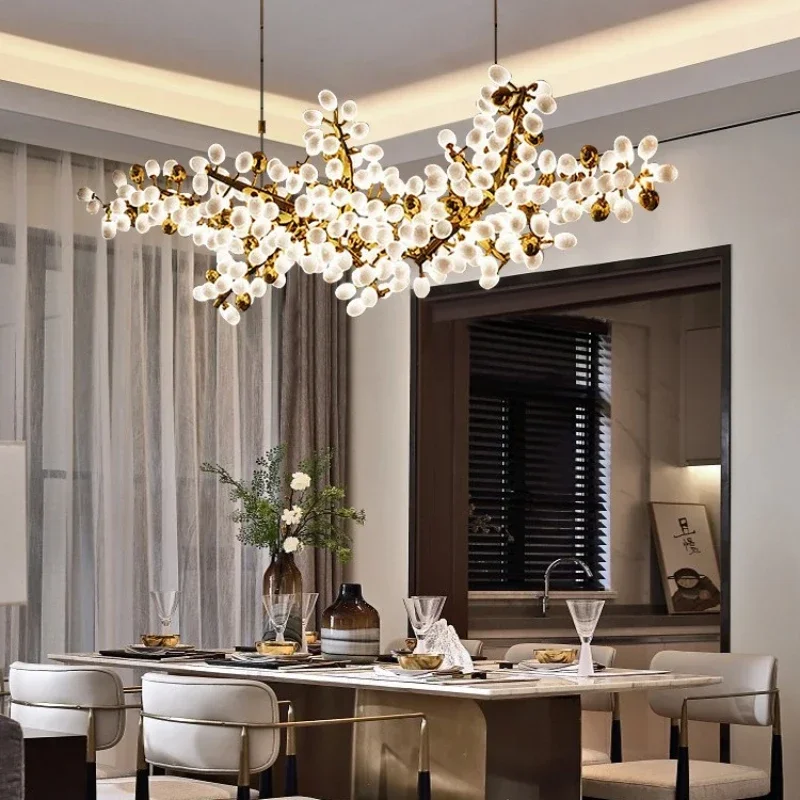 Postmodern Luxury White glass Chandelier Living Room Decoration LED ...