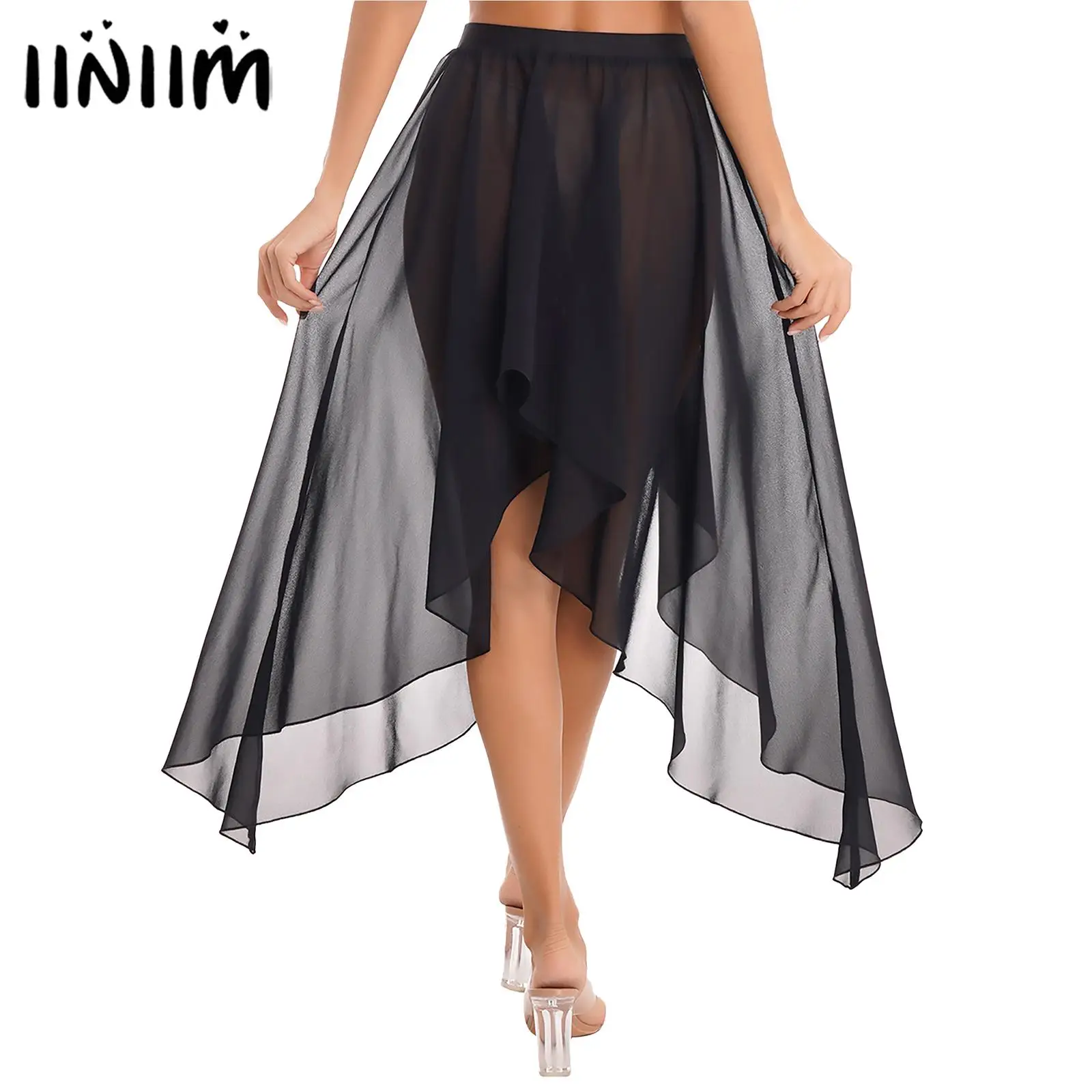 Falda-asim-trica-de-gasa-transparente-para-mujer-traje-de-gasa-para ...