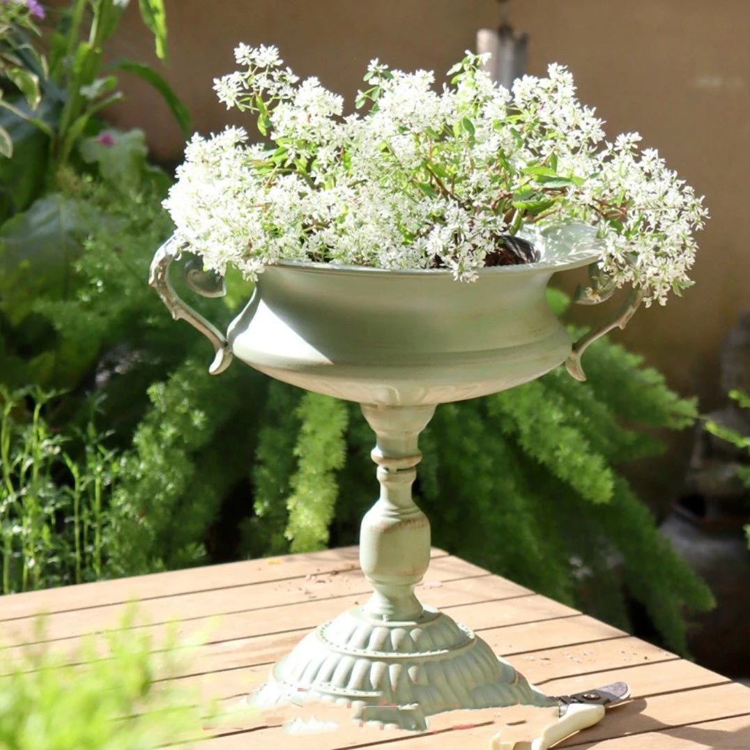 Outdoor-Garden-Super-Big-Retro-Old-Wrought-Iron-High-footed-Trophy ...