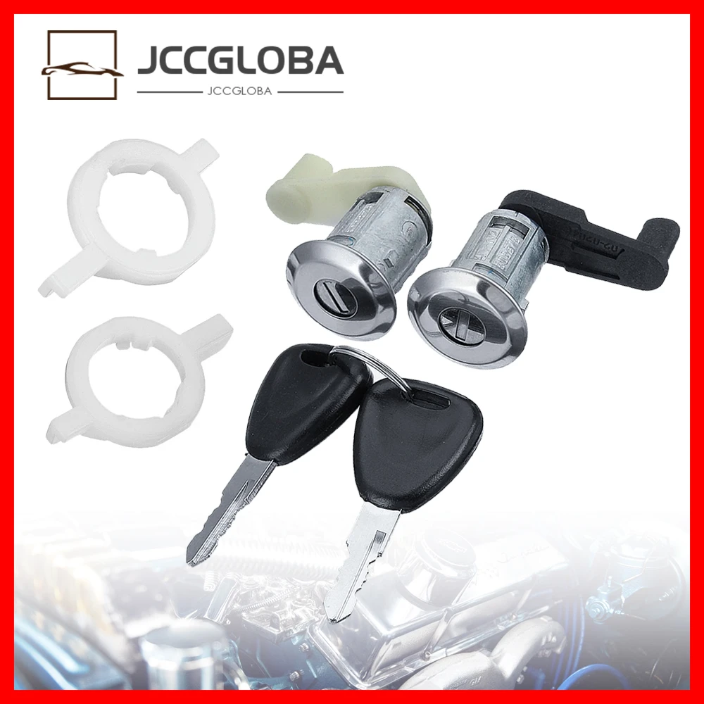 Left+Right Car Door Lock Barrel Cylinder with 2 Key for Renault Megane ...