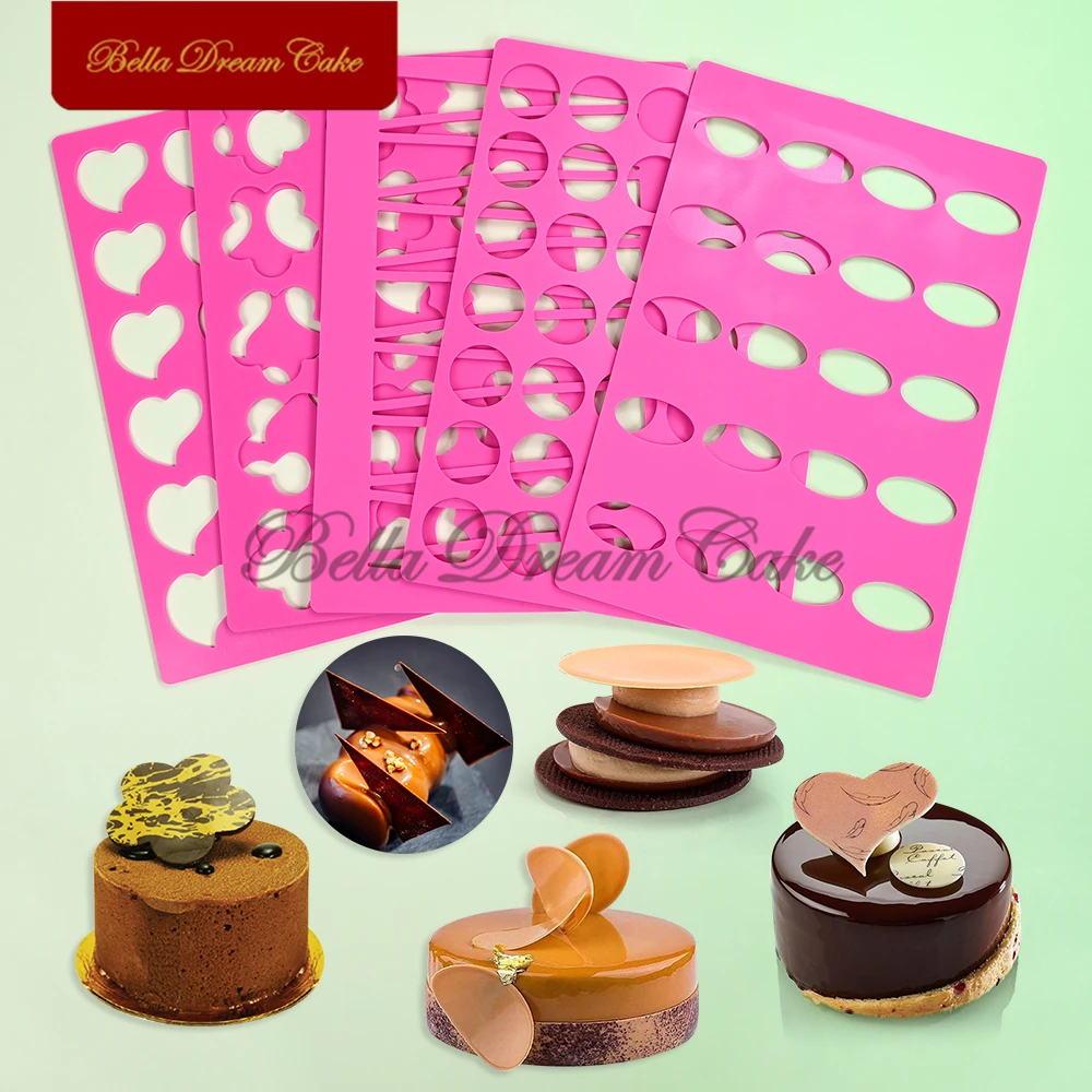 Hollow Round/Oval/Heart/Petal Chablon Tuile Stencil DIY Chocolate ...