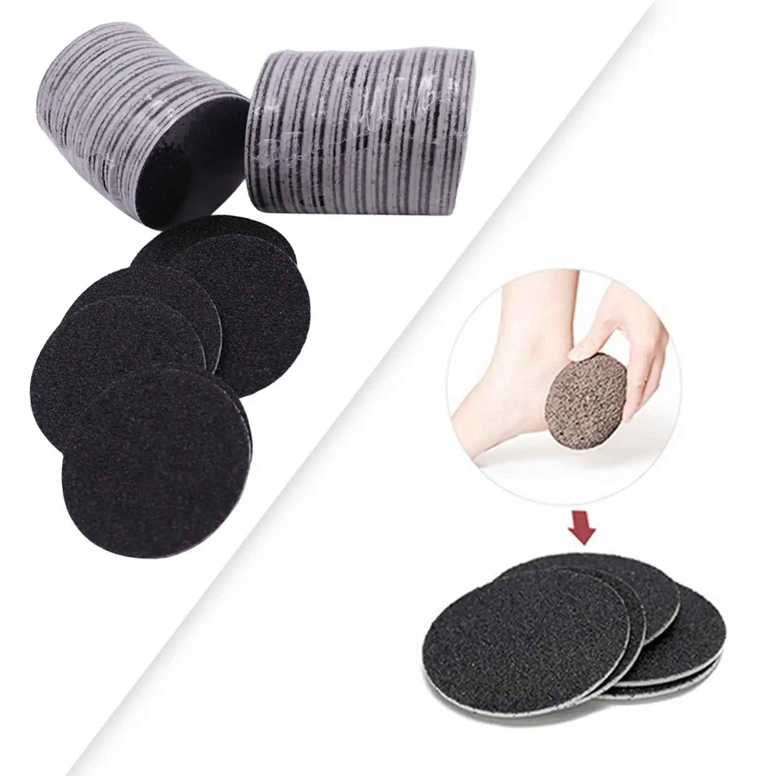 60Pcs-Sandpaper-Disk-Pad-Callus-disks-Feet-Clean-Dead-Cracked-Polishing ...