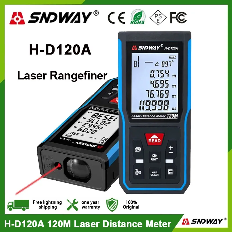 SNDWAY-Laser-Distance-Meter-50M-70M-100M-120M-Rechargeable-Range-Finder ...