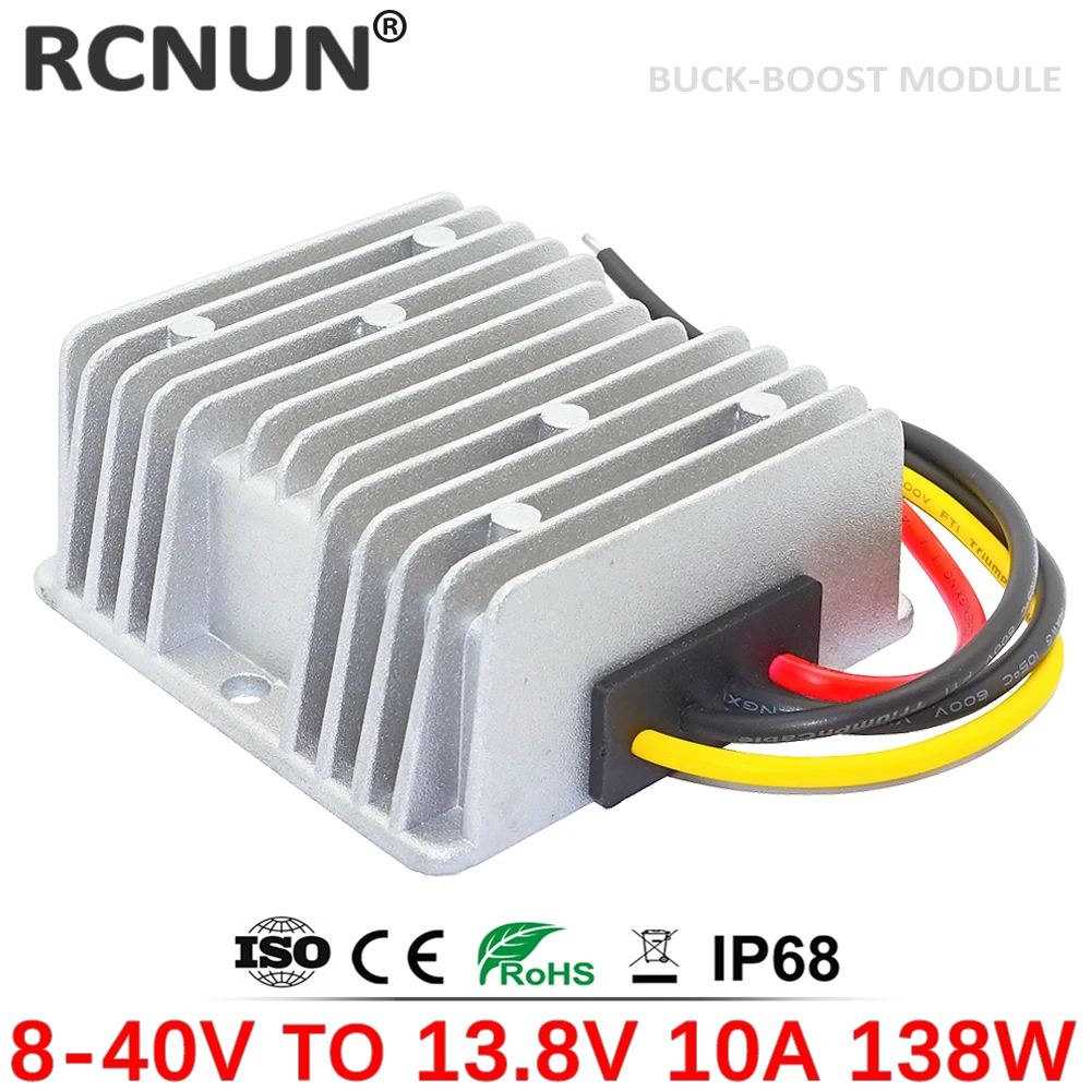 RCNUN 8 40V 12V 24V to 13.8V 5A 10A 15A 20A Boost Buck DC DC Power Converter Step Up Step Down ...