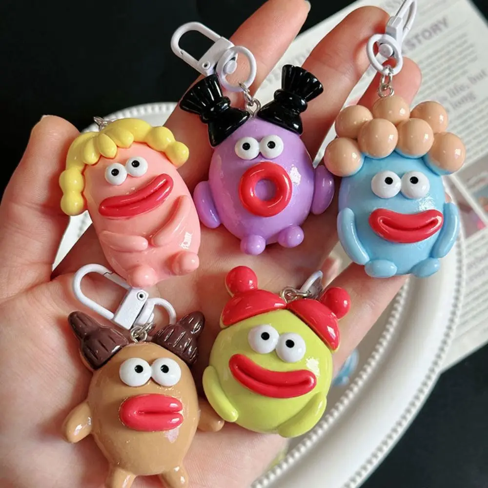 Resin-Funny-Clown-Keychain-Mini-Cartoon-Kawaii-Big-Mouth-Keyring ...
