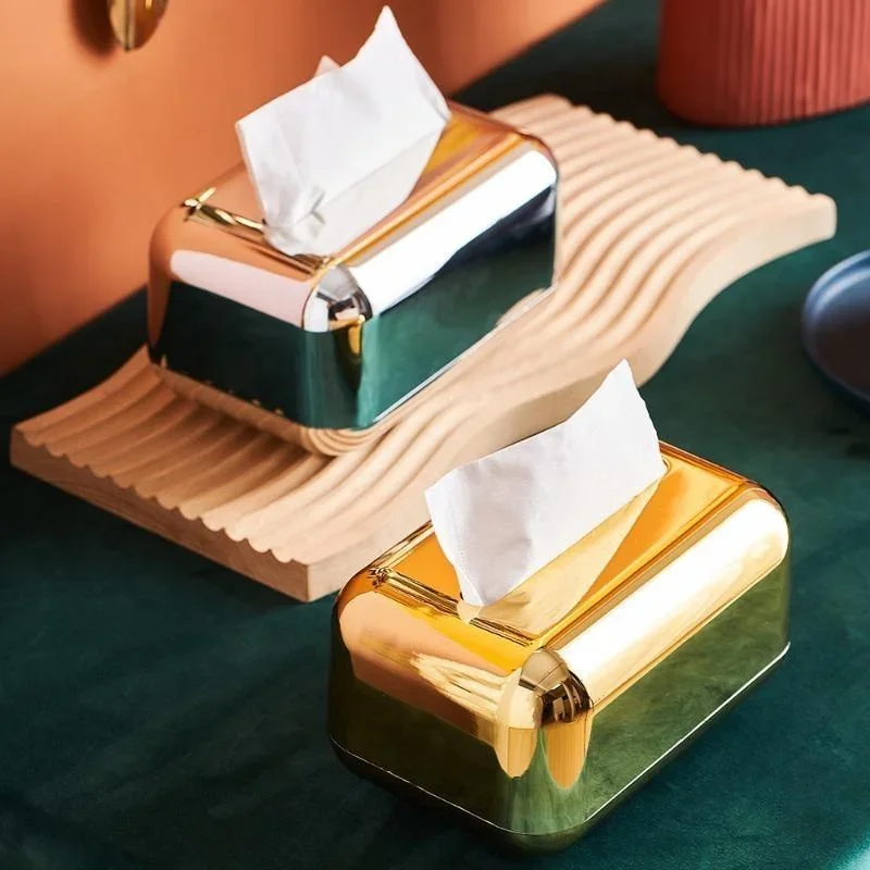 Luxury-Golden-Tissue-Boxes-Storage-Napkin-Holder-Paper-Case-Organizer ...