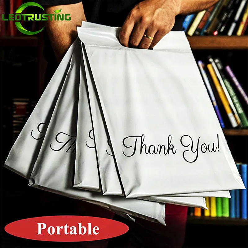 10pcs Portable White Poly Mailer Adhesive Envelopes Bags Eco-friendly ...