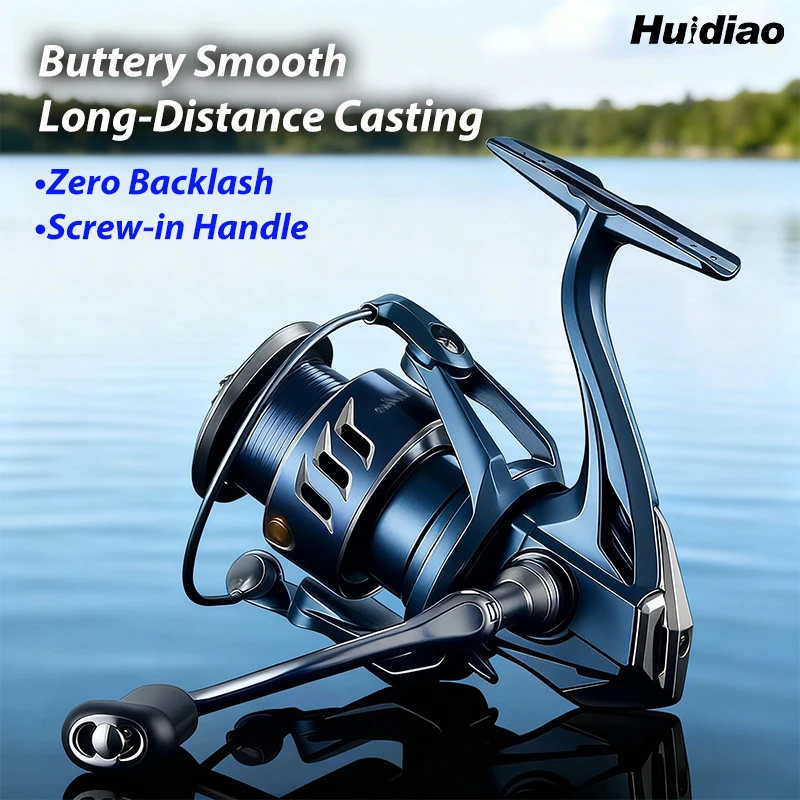 HUIDIAO Buttery Smooth Long Casting Reel Zero Backlash 5+1BB 5.2:1 Lure ...