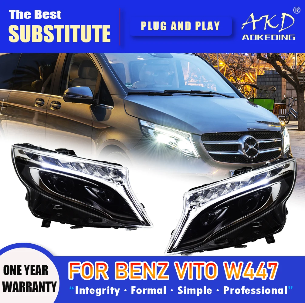 AKD-Head-Lamp-for-Benz-Vito-LED-Headlight-2013-2019-Headlights-Vito ...