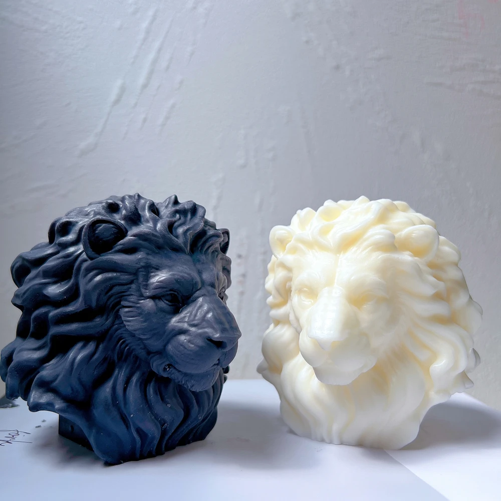 Lion-Head-Candle-Silicone-Mold-Unique-Animal-Statue-Soy-Wax-Candle ...
