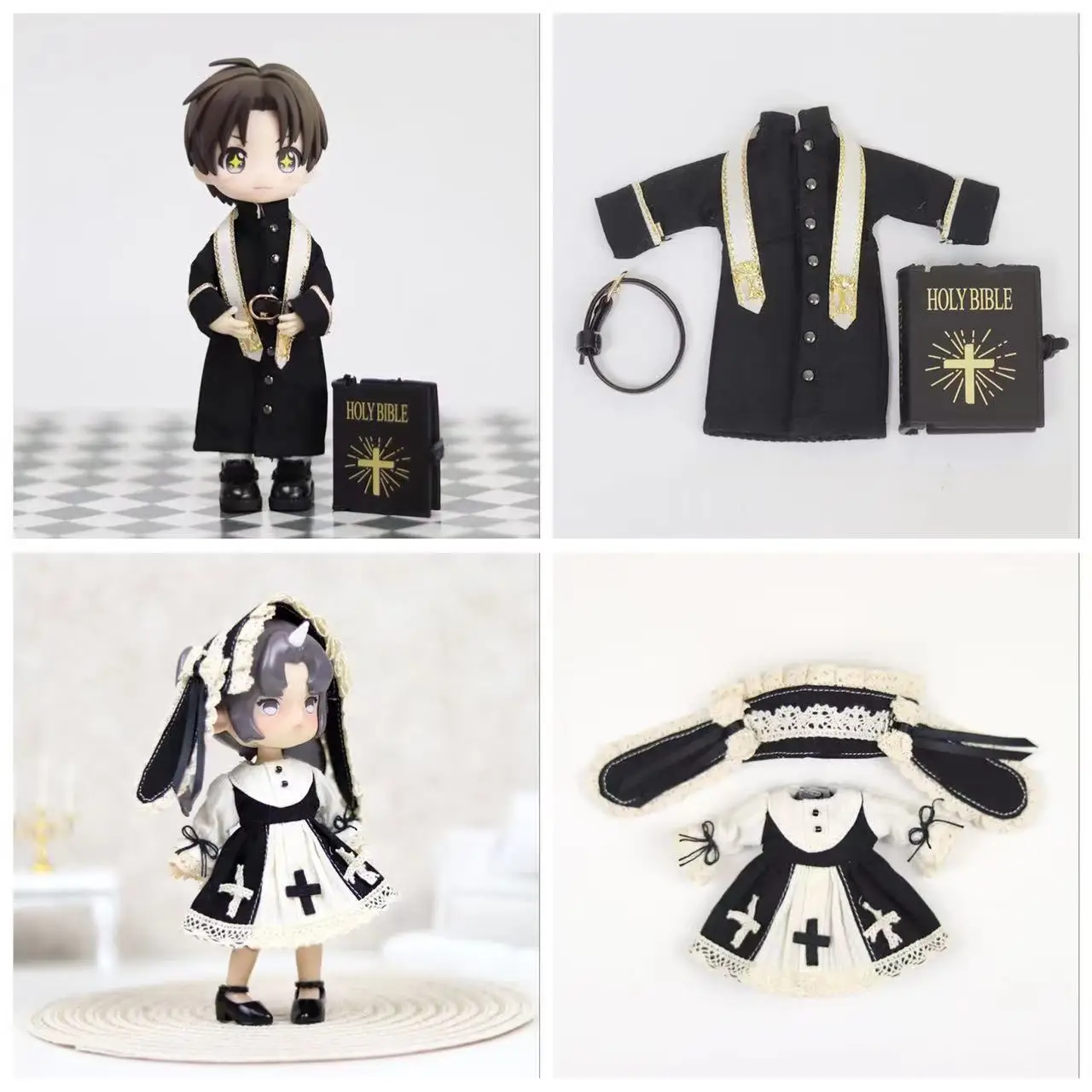 HOUZIWA GSC Penny 1/12 BJD Doll Clothes Nuns Priest OB11 Doll Suit