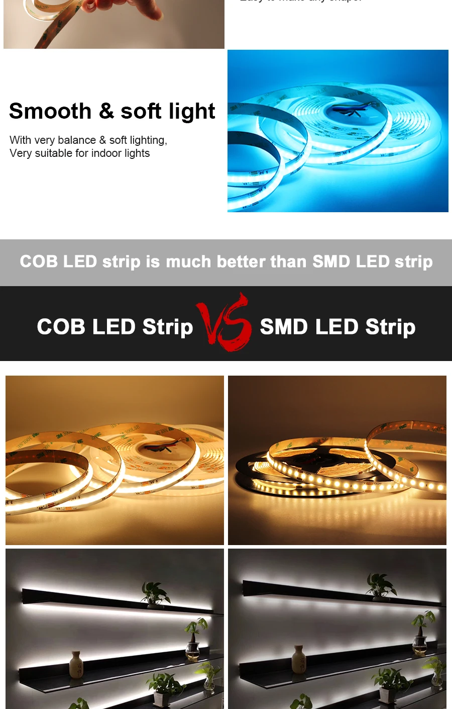 Tuya Zigbee RGBCCT COB LED Light Strip Kit 24V RGBCCT Led Light Strip WiFi Dimmable Tape Led ...