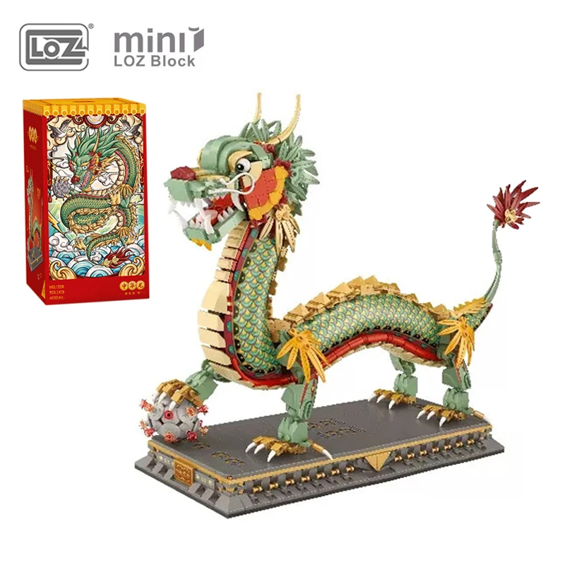LOZ 1416pcs Chinese Dragon Model Building Blocks Creative Mini ...