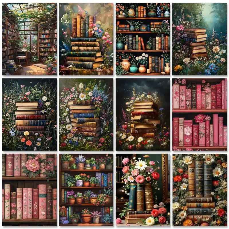 GATYZTORY Diy Painting By Numbers Flower Book Landscape Coloring By ...
