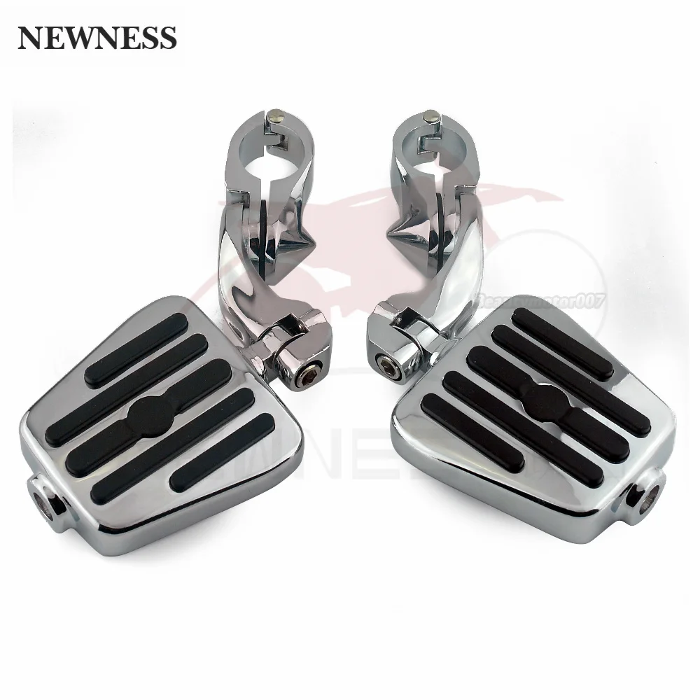 Motorcycle-32mm-Bar-Foot-Rests-Footpeg-Short-Angled-Highway-Engine ...