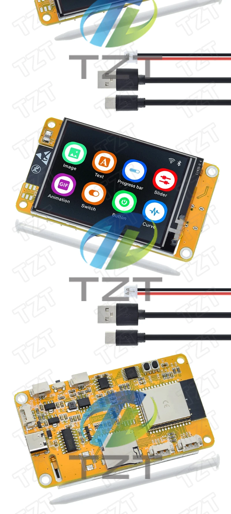 TZT ESP32 LVGL WIFI&Bluetooth Development Board 2.4 inch LCD TFT Module 240*320 Smart Display ...