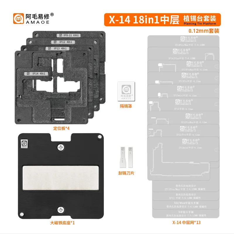 AMAOE-IP-X-15-24-IN-1-Middle-Layer-Reballing-Stencil-Platform-kits-for ...