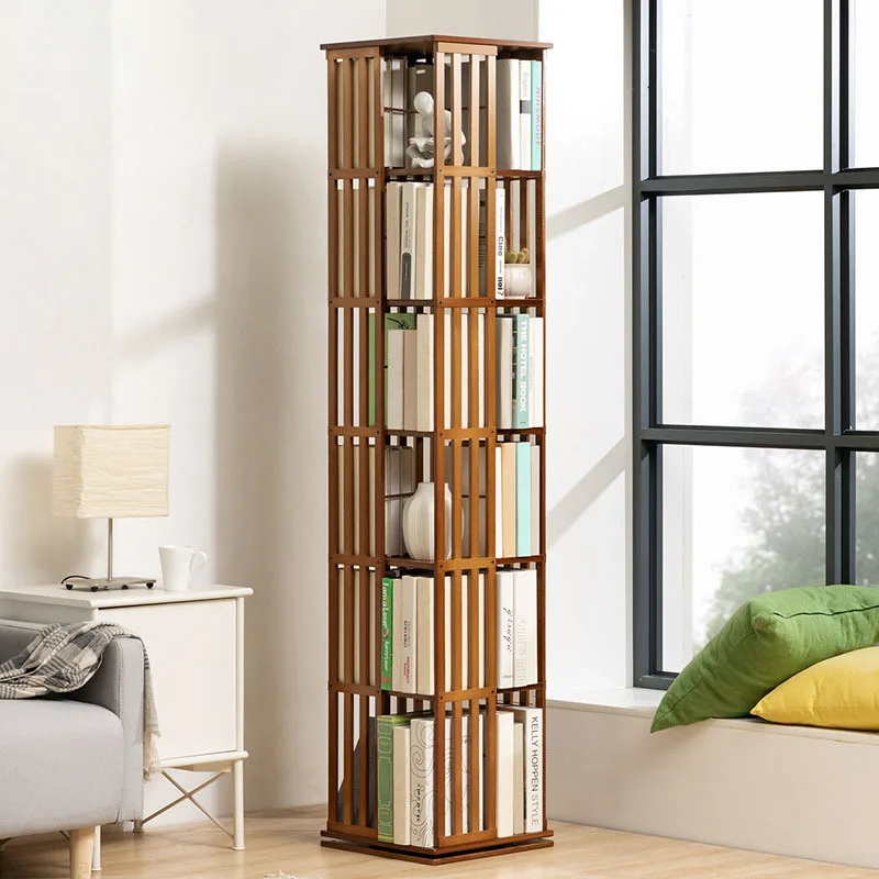 Rotary Bookshelf Floor Household Shelf Simple Book Shelf Storage of ...