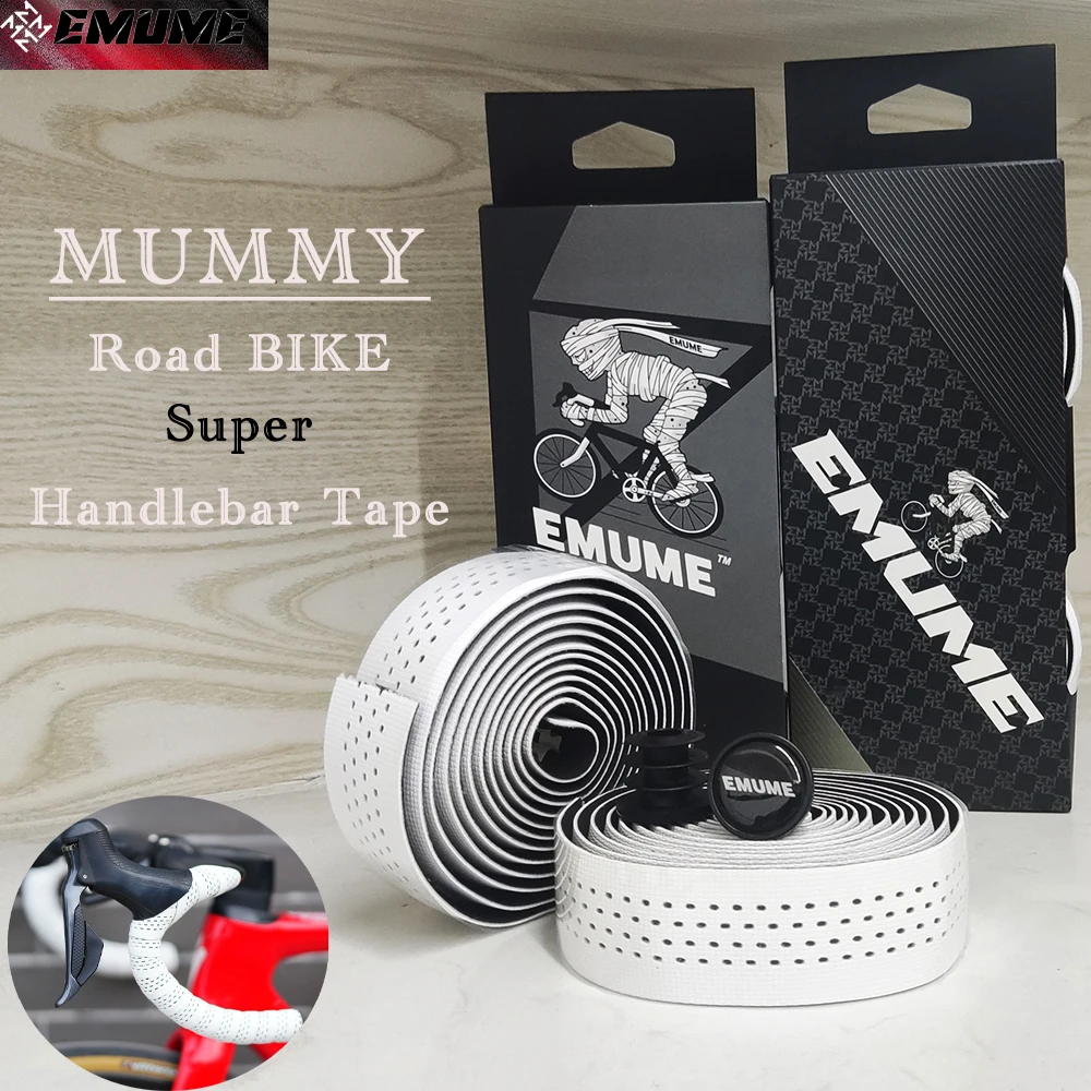 EMUME MUMMY 로드 바이크 슈퍼 핸들 바 테이프, 실리콘 + Eva 소재, 초경량 스크래치 및 먼지 방지, 인장 및 ...