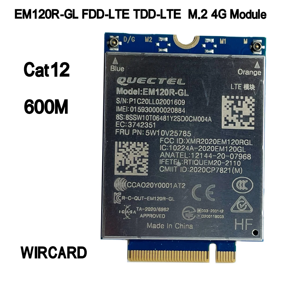 EM120R-GL FDD-LTE TDD-LTE Cat12 600M 4G Card FRU 5W10V25785 For X1 Yoga ...