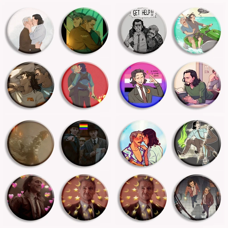 Loki-And-Mobius-Fanart-Cartoon-Pin-Creative-Funny-Love-Bot-Icon-Brooch ...