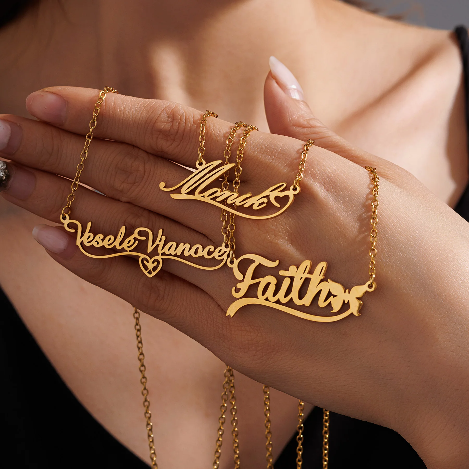 Fashion Personalized Custom Name Necklace For Women Girl Stainless ...