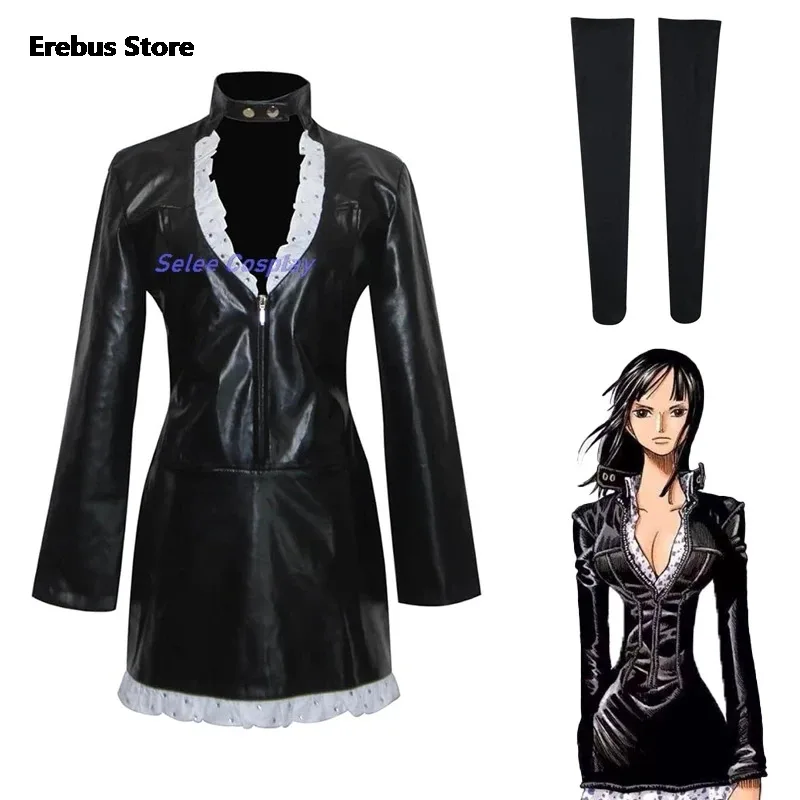 Nico All Sunday Cosplay Robin Costume Wig 1PC Black Sexy Uniform ...