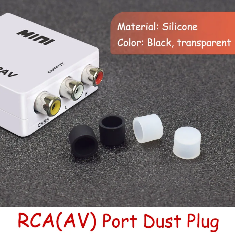 1/5/10/20pcs RCA AV Interface Dust Plug Silicone Rubber Soft Plug ...