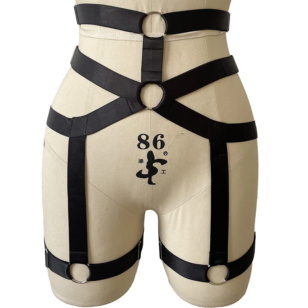 Women Body Harness Cage Leg Garter Belt Elastic Punk Bondage Body Cage ...