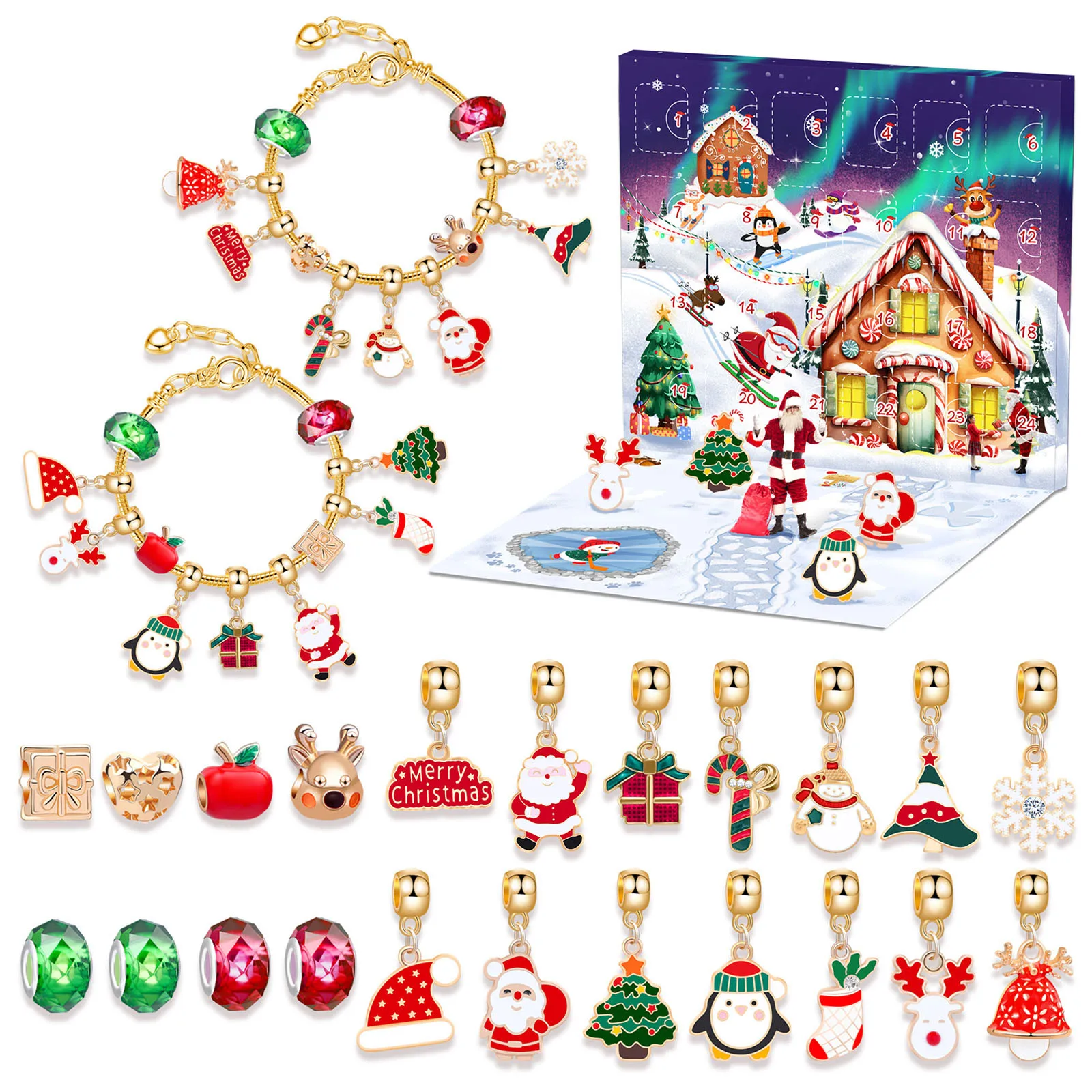 Christmas-Advent-Calendar-Bracelets-For-Girls-24-Days-Xmas-Countdown ...