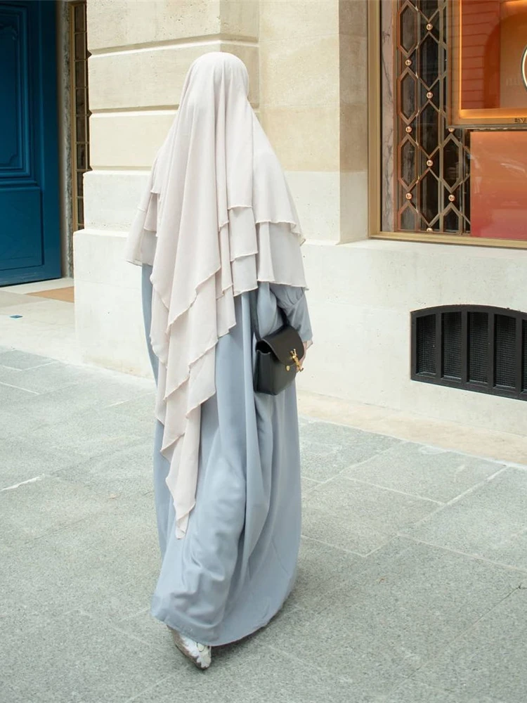 Eid Prayer Garment Khimar Islamic 3 Layers Women Hijab Sleeveless Tops ...