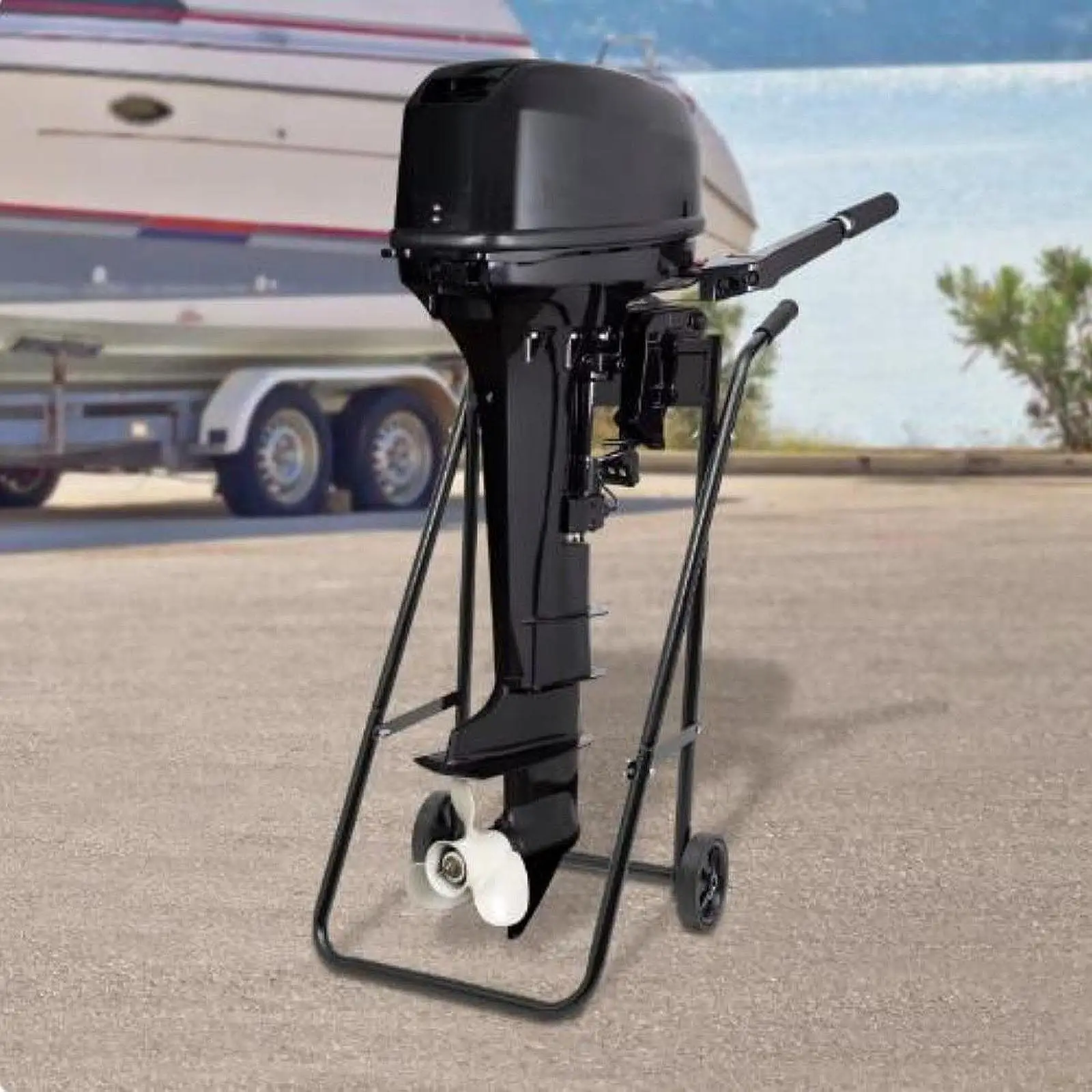 Outboard Boat Motor Stand Portable Engine Carrier Cart for Motor ...