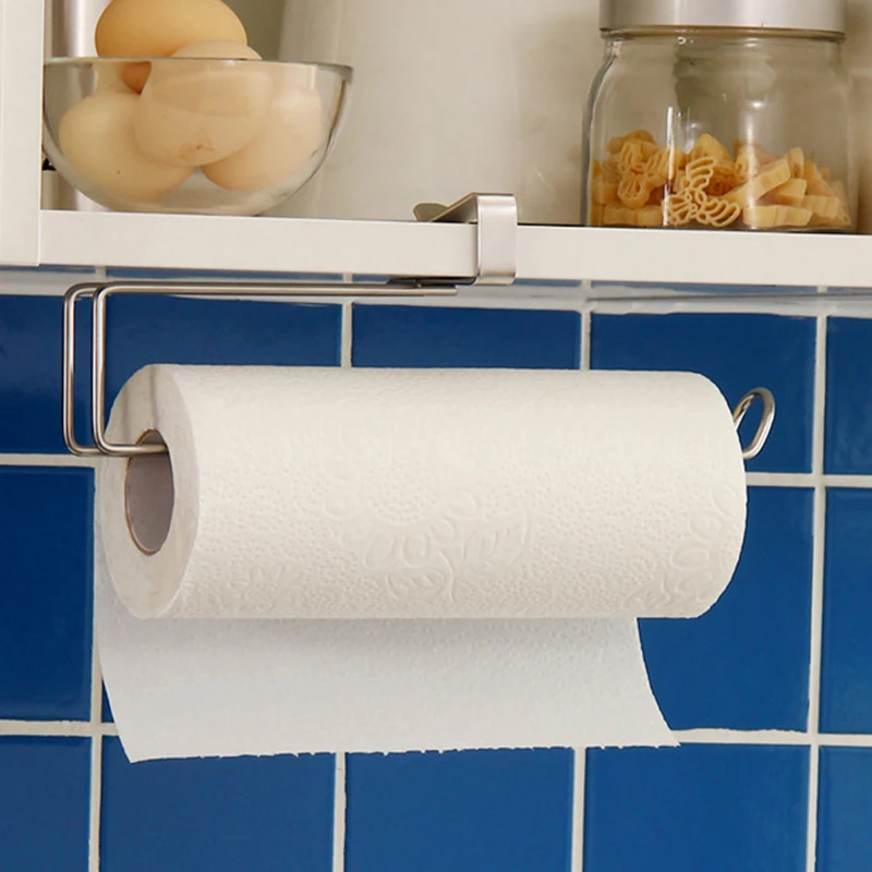 1pc-Stainless-Steel-Non-Perforated-Paper-Towel-Rack-Kitchen-Plastic ...