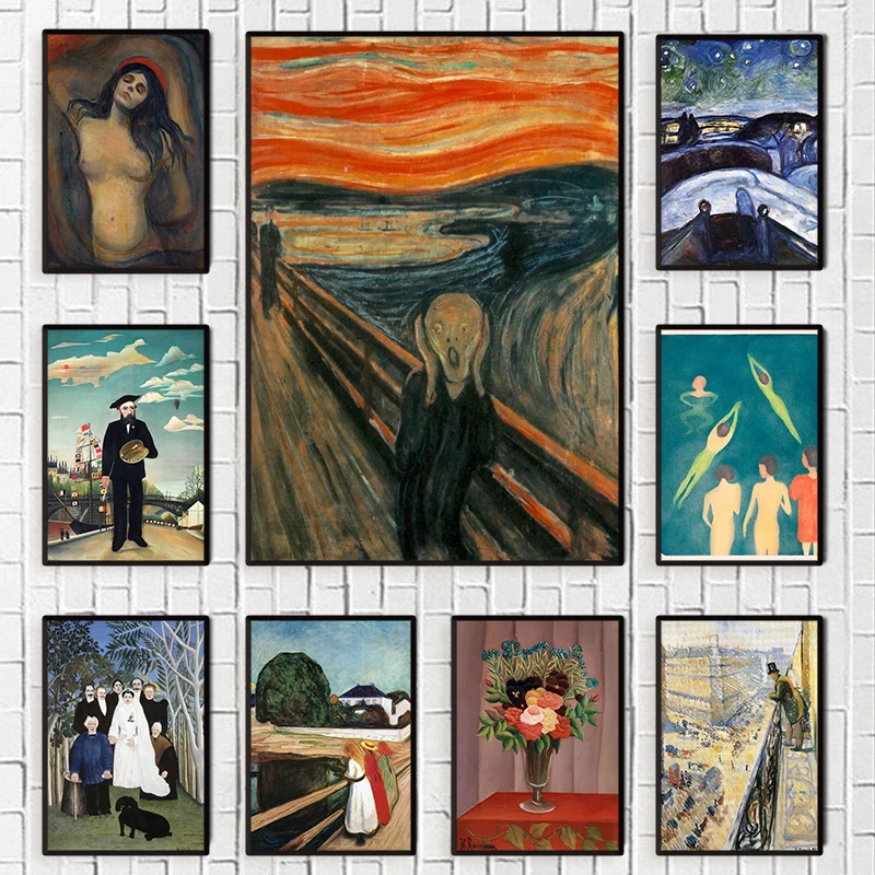 Rousseau-and-Munch-Famous-Oil-Artwork-Posters-and-Prints-The-Scream ...