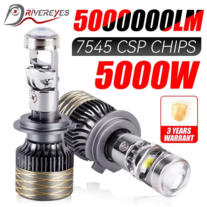 5000W 5000000LM H7 H4 Canbus Car Headlight Mini Lens H11 H8 9005 9006 ...