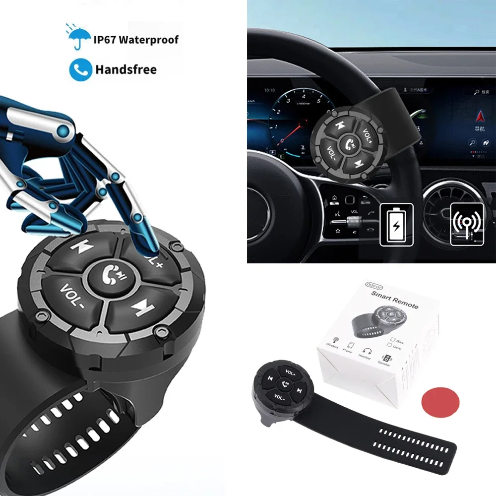 Wireless-Remote-Control-for-Car-Motorcycle-Steering-Wheel-Bluetooth ...