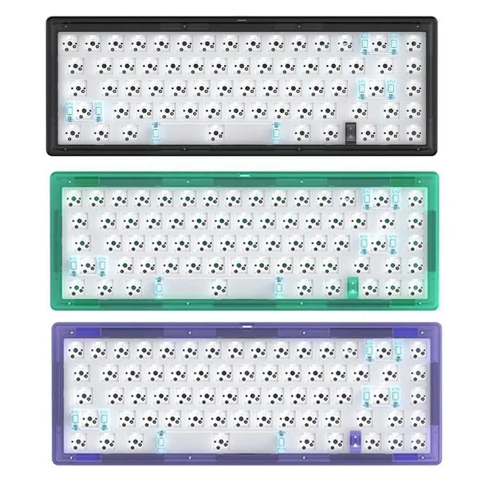 GAS67 Kit de teclado mecánico personalizado, estructura de junta tipo C RGB compatible con 3/5 ...