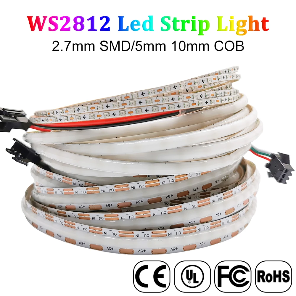 DC5V-12V-WS2812-Individually-Addressable-COB-Led-Strip-Light-Luces-FOB ...