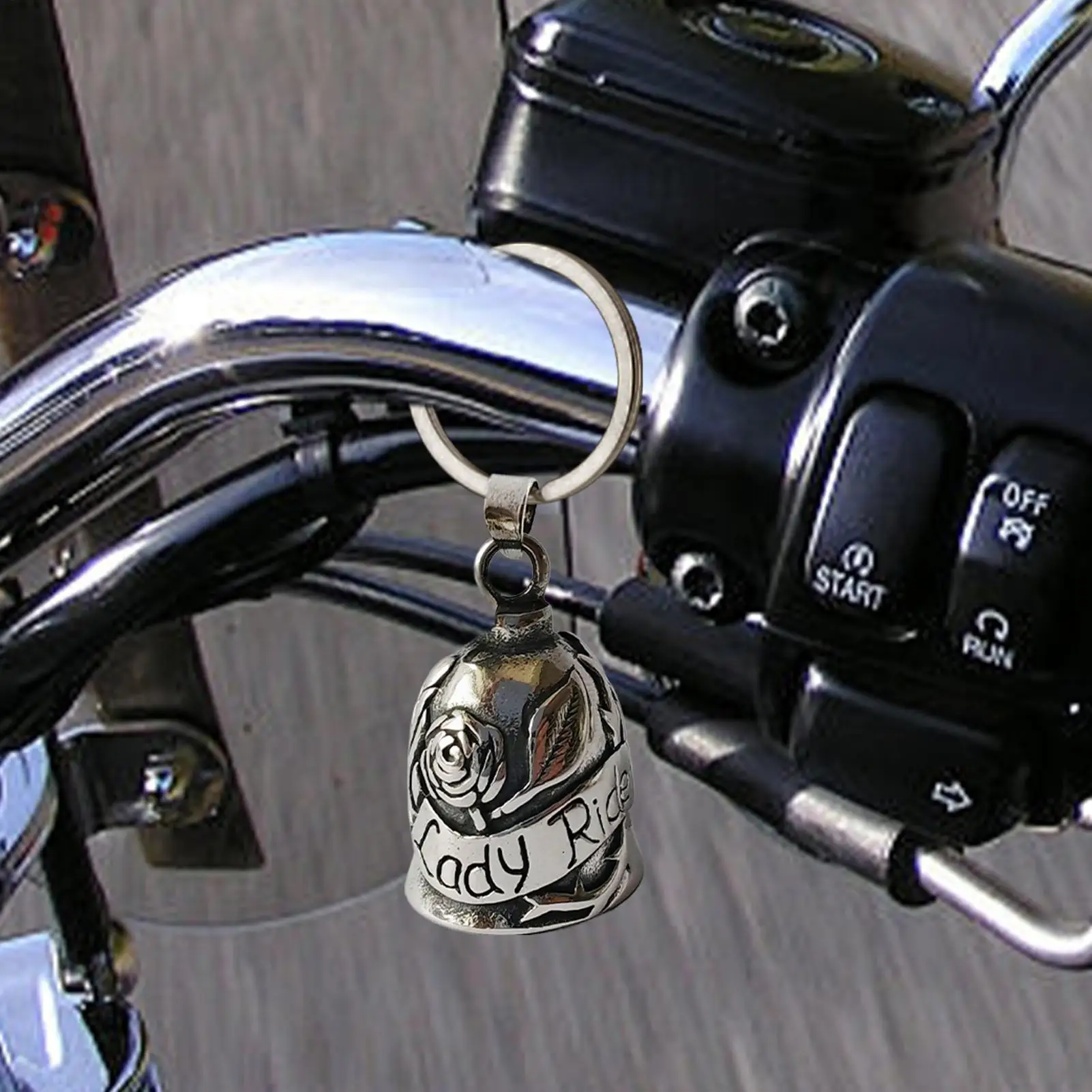 Biker Bell Metal Decorations With Rose Design Angel Bells For ...