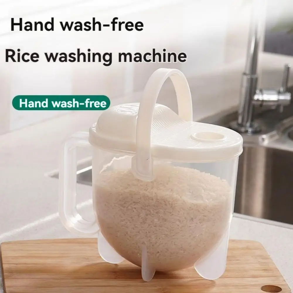 Rice-Washer-Creative-Hand-Free-Washing-Rice-Basin-Sieve-Plastic-Rice ...