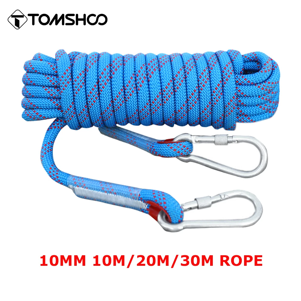 Tomshoo-10mm-Rock-Climbing-Rope-10M-20M-30M-Outdoor-Static-Rapelling ...