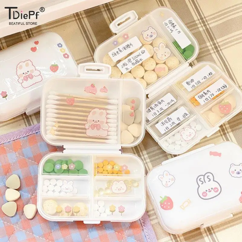 8 Grids Kawaii Pill Box Organizer 7 Day Weekly Pill Case Organizer ...