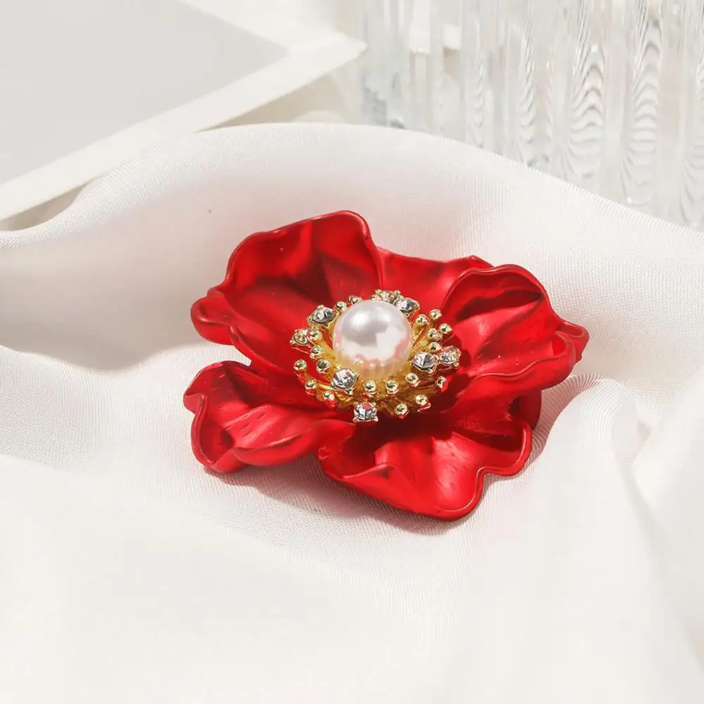 Red-Peony-Brooch-Floral-Brooch-Elegant-Peony-Rhinestone-Brooch-for ...
