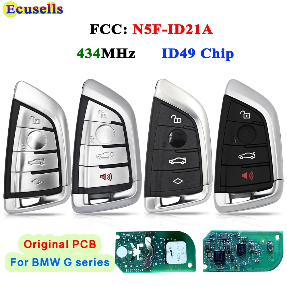 Ecusells 4/3+1 Smart Remote Key 434MHZ ID49 Chip for BMW G Classis G20 ...
