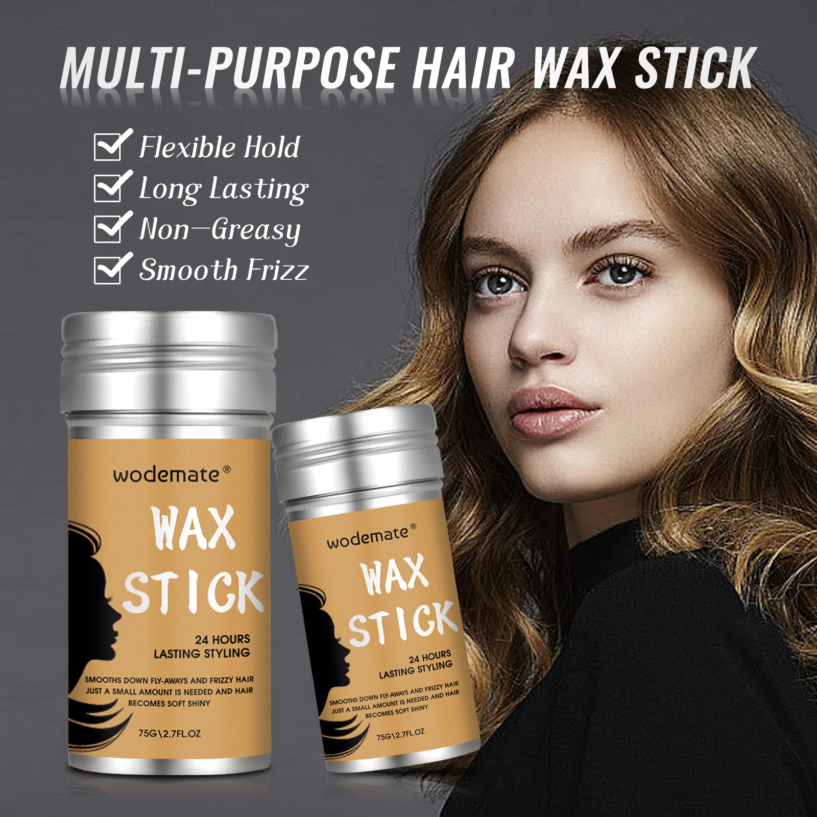 Hair Wax Stick For Fly Aways And Frizz Hair, Fruit Flavour, Portable ...