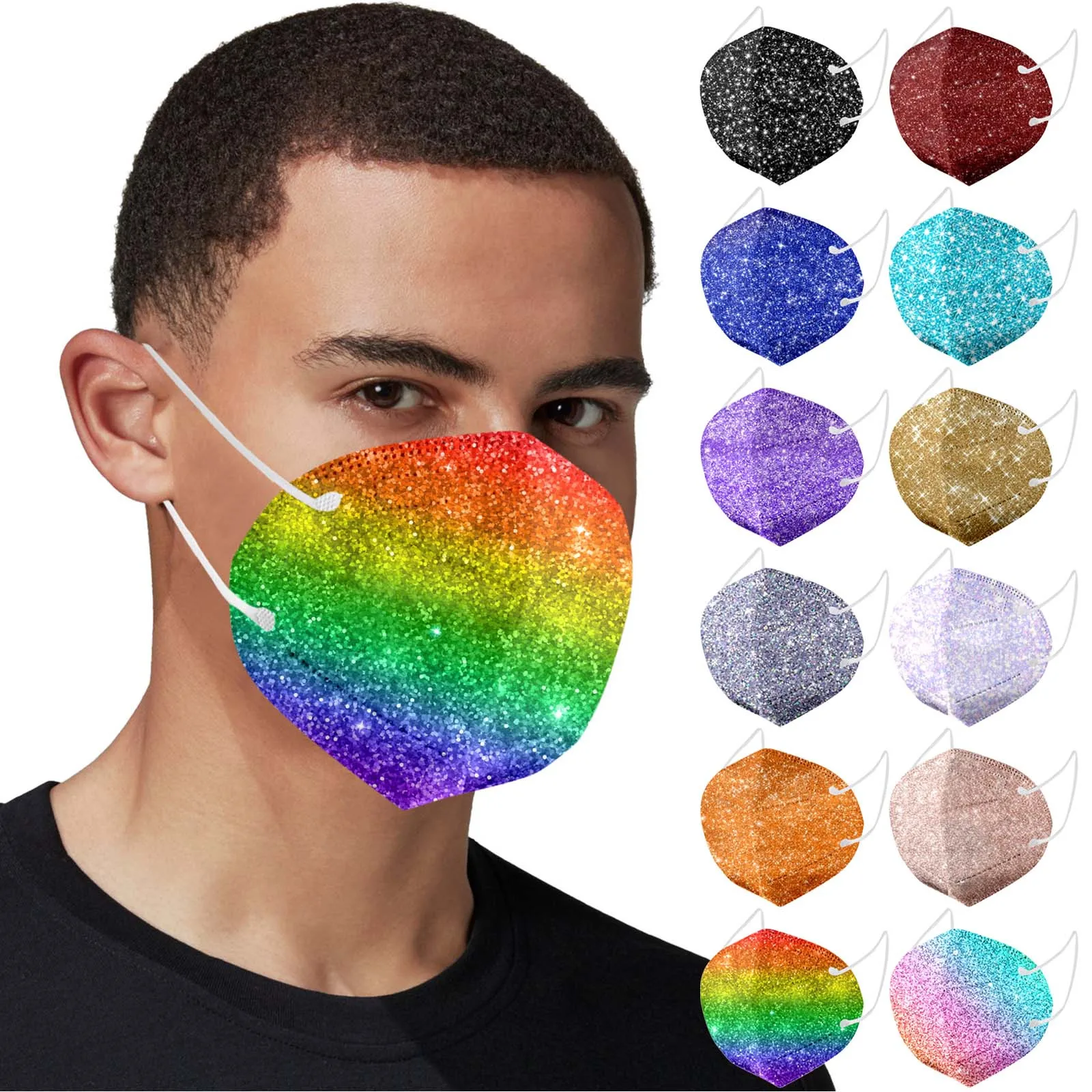 New Adult Protective 5ply Masks For Men Women 5 layer Colorful Reusable ...