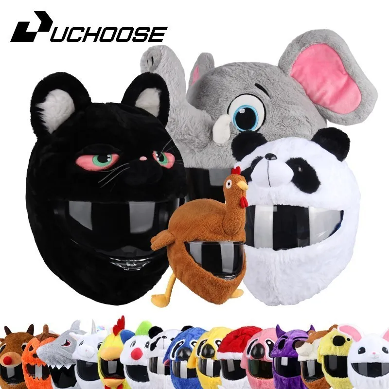 Motorcycle Helmet Cover Cartoon Plush Helmets Hat With Crazy Large ...